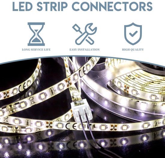 20 Stuks Strip Connector Draad Quick Connector voor 10MM 3 Pin LED ...