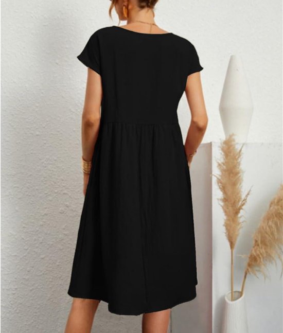 Beach dress met Bloemenprint | Lange Zomerjurk | Korte Mouwen | V-hals | Casual Jurk |... | bol