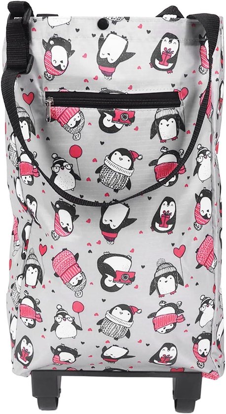 Allecto Plus - Grote winkelwagen op wielen opvouwbare winkelwagen met 2 ...