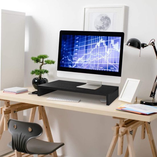 Allecto Plus - Houten Monitorstandaard 1 Laag - Modern Houten Monitor ...