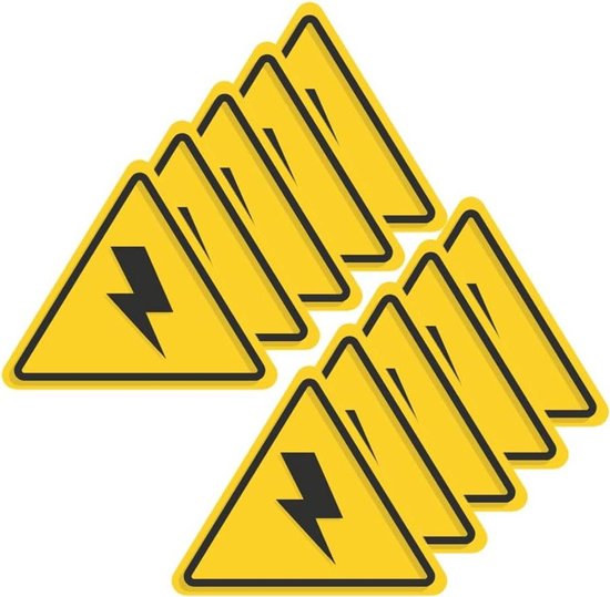 10 stuks elektrische gevaar waarschuwing sticker - zelfklevend vinyl ...