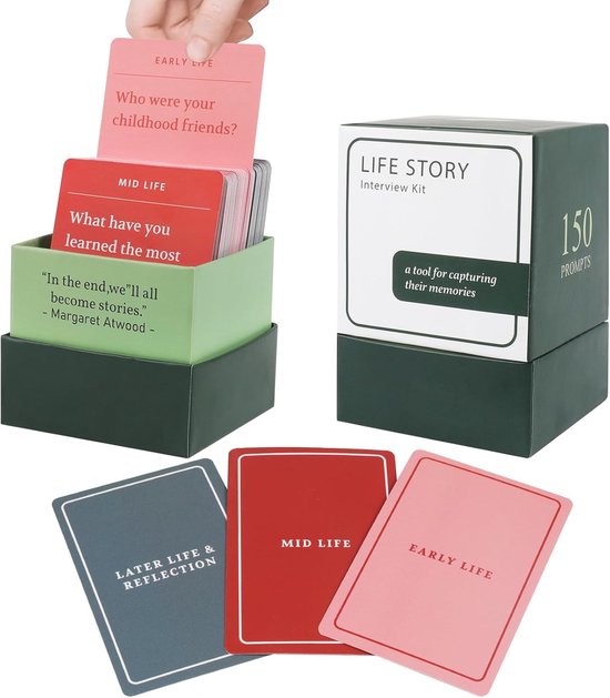 150 Life Story Interview Kit Cards voor Familie Game Night - Leer ...