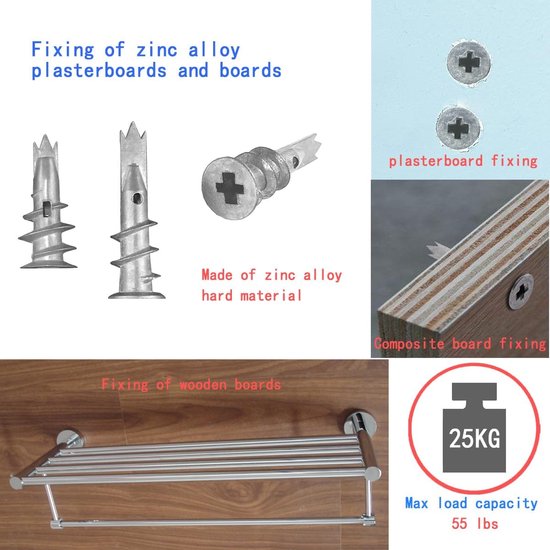 70 Pcs Heavy Duty Metal Wall Plugs en Screws - Zelfborende Drywall ...