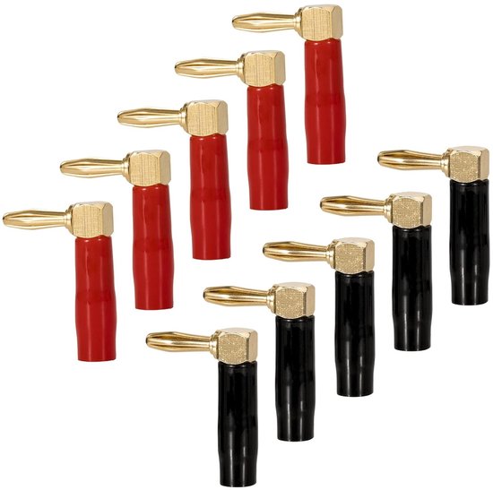 Banana Plug 4 mm 90 Degree Copper Gold Plated for Cables 0.5 mm² to 6 ...