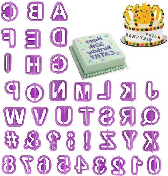 Allecto plus - Letters Cake Cutters Set 40 stuks Alfabet en Nummers ...