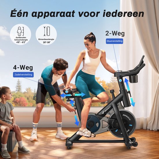 Merach Hometrainer fiets - Fitness fiets met tablethouder - 16 ...