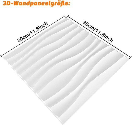 12 stuks 3D wandpaneel, PVC wandpanelen, achterwand, wandbekleding ...
