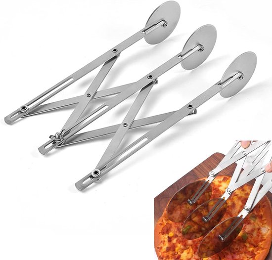 Expandable Pastry Cutter Stainless Multi-Wheel Dough Divider for Pizza ...