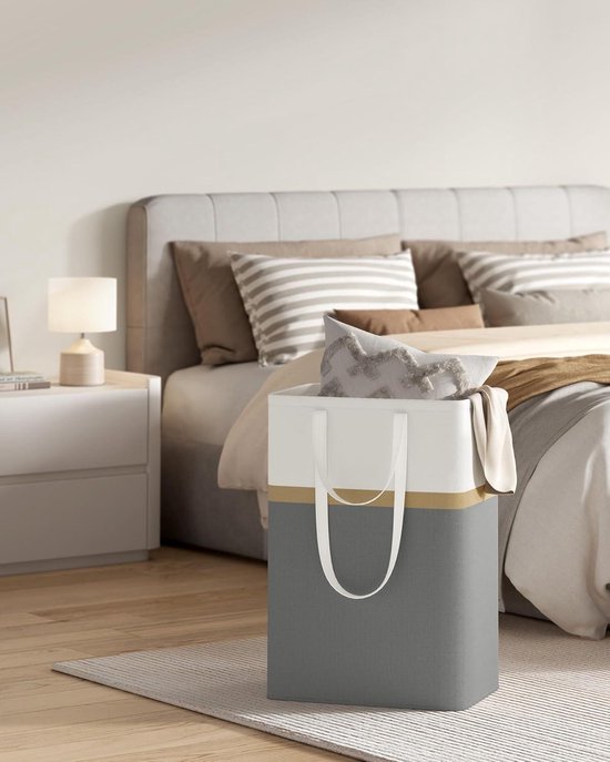 Laundry Hamper Set of 2 - 75L Foldable with Short and Long Handles ...