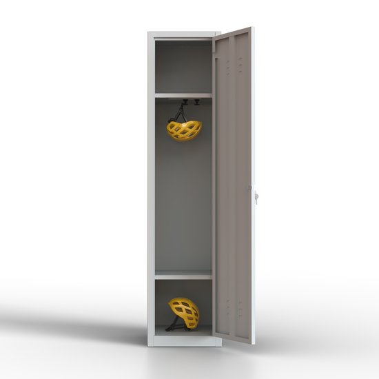 Metalen lockerkast 1 deuren, lockerkast met sleutel, grijs, 165 x 40 x ...