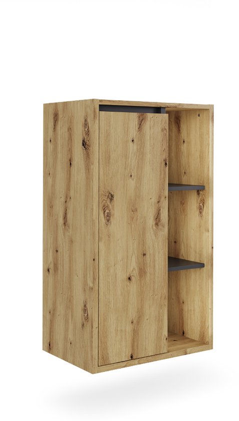 Vicco Viola Midikast – 50 x 86 cm met open vakken Artisanaal/grijs | bol