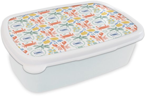 Broodtrommel Wit - Lunchbox Italiaans - Zee - Sfeer - Citroen - Vis ...