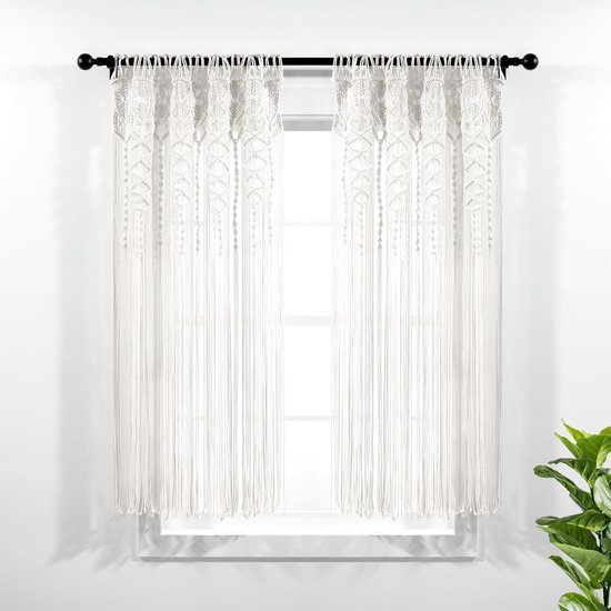 Macrame Gordijn - Boho Decor - 1 stuk - 100% katoen - 40 inch breed, 63 ...