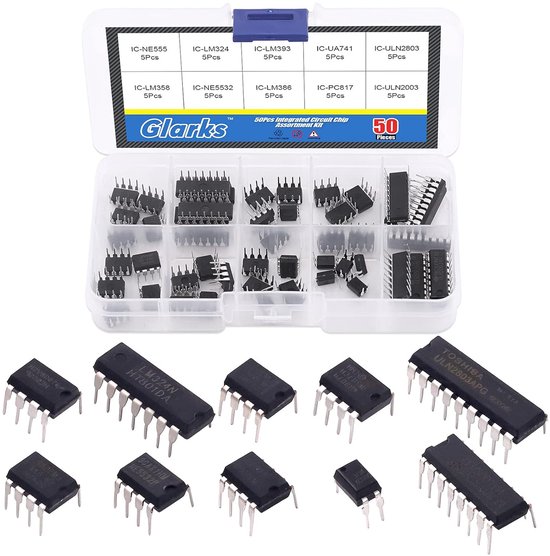 50Pcs 10 Kinds Chip IC Chips Assortment Kit - opamp - Single Precision ...