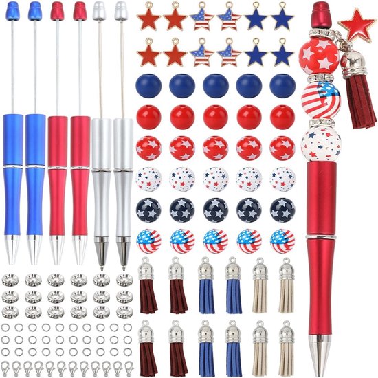 DIY 12 Pearl Pens Set voor Independence Day - Pearl Pens Kit - 4 July ...