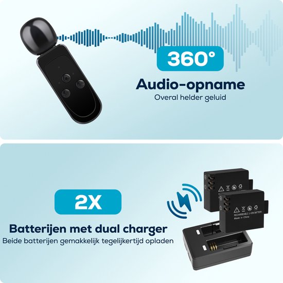Vynox Action Camera 5K - 50MP / 60FPS / WiFi / 30M Waterdicht ...