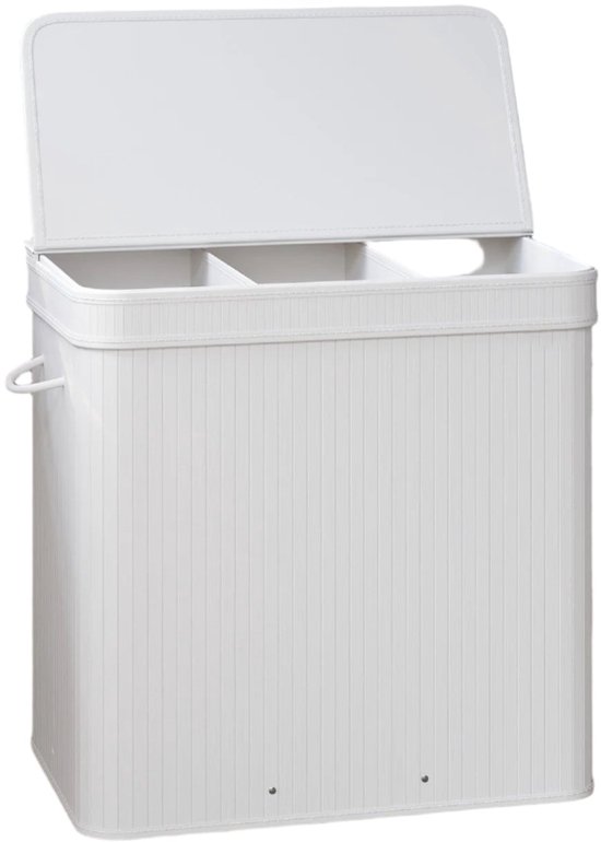 Wasmand met deksel - wascollector bamboe - waszak met handgrepen ...