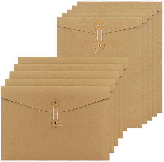 Simpolor 10 stuks documententas, kraftpapiermap voor A4, papiermappen ...