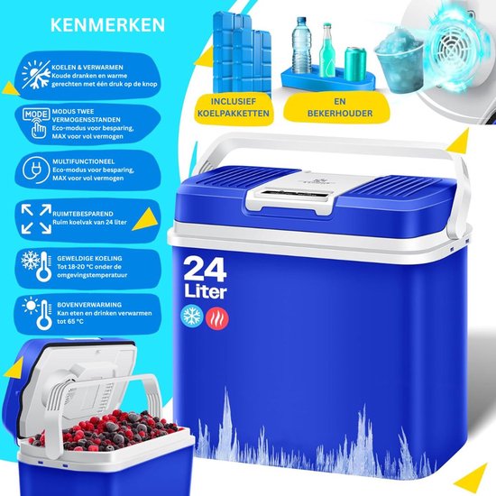 Koelbox Elektrisch 12v 230 Volt - Cooler Auto en Camping - Frigobox - 24L | bol