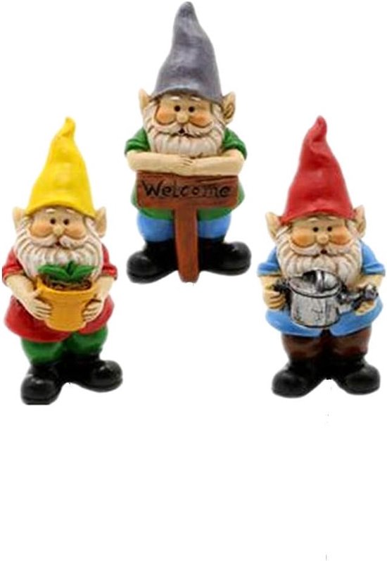 Miniature Garden Gnomes - Set van 3 - Fairy Garden Gnome Figurines ...