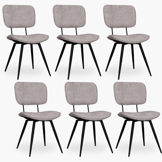 6x Eetkamerstoel Dani - Smoke Velvet - Set van 6 - Smoke | bol