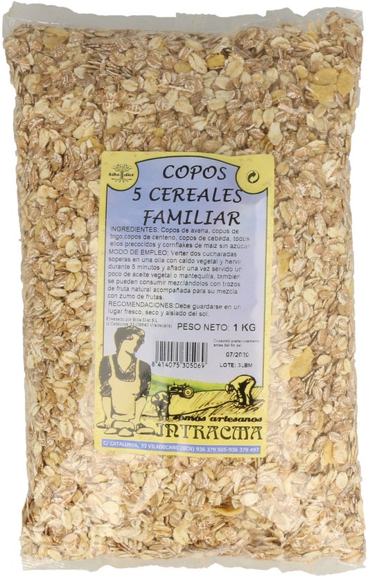 Vlokken 5 granen 1 kg|5 Cereals Flakes 1 kg|Flocons 5 céréales 1 kg | bol