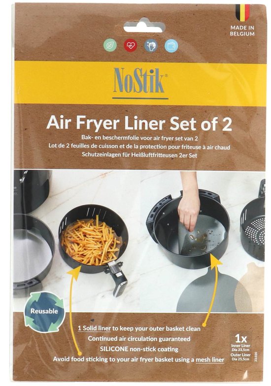 NoStik Airfryer liner rond set a 2 stuks | bol