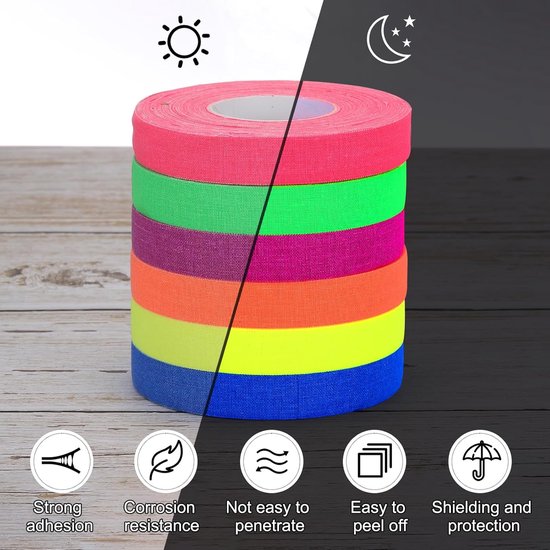 Neon Gaffer Fabric Tape - 2.5 x 4.5 m - Fluorescent Adhesive Tape ...