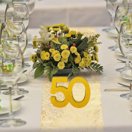 Groot Zelfstandig Staan Glitters Getal 50 Decoratie Tafel Middenstuk | bol