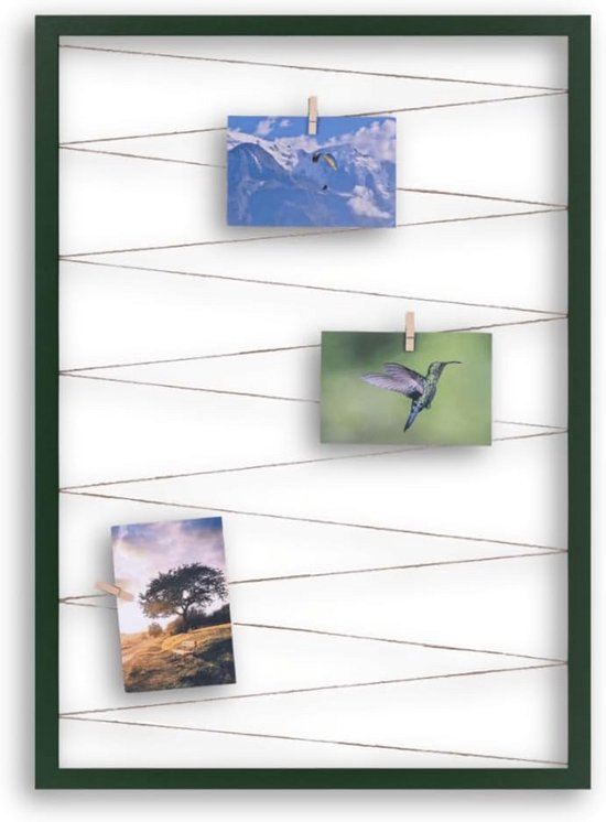 Fotohouder Collage met Jute Lijn en Houten Klemmen - 45x65 cm ...