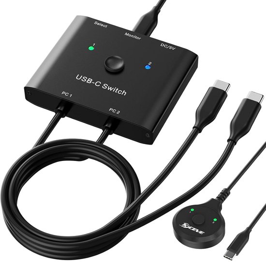 USB C KVM Switch 2 PC naar 1 Monitor 8K@60Hz met Desktopcontroller | bol