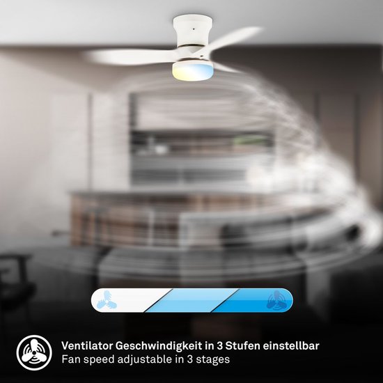 BRILONER Lufito - Plafondventilator met verlichting - LED plafondlamp ...