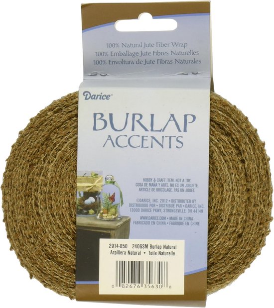 Jute Lint voor Knutselen en Decoratie 6.3 cm Breed 9 Meter Lang ...