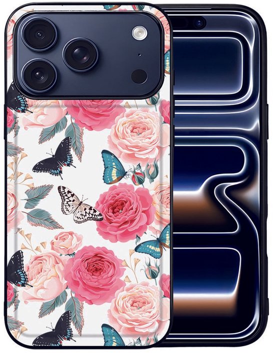 Back Cover iPhone 17 Pro Butterfly Roses | bol