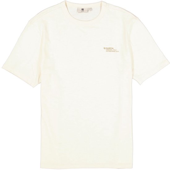 GARCIA Heren Print T-shirt Wit Korte mouw | bol