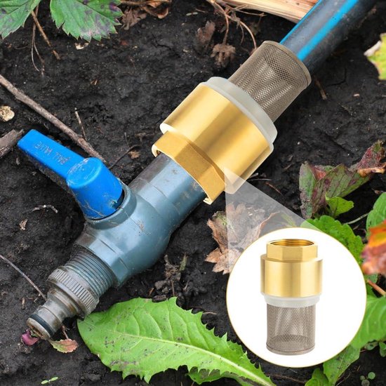 Terugslagklep 1 1/2 inch met zuigfilter en voetventiel - messing ...