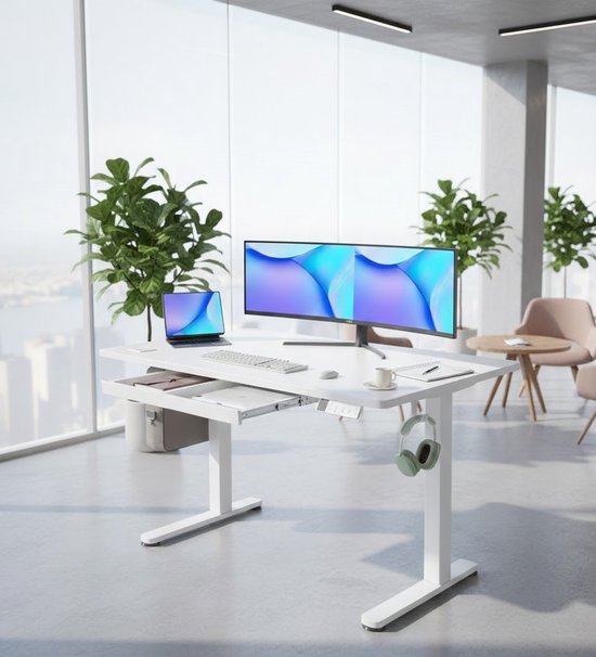 Elektrisch Zit-Sta Bureau Pro met lade 120x60 cm – 3 kasten – 80 kg ...
