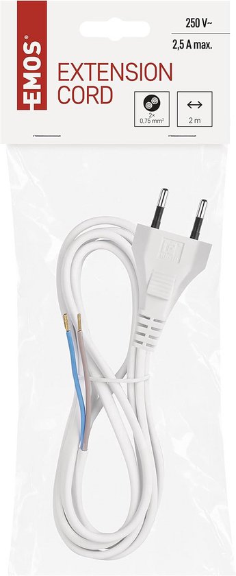 Flexibele Tweepolige Elektriciteitskabel 2x0.75mm Wit 2 Meter | bol
