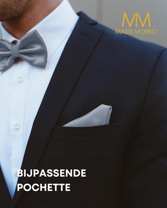 Verstelbare Vlinderdas en Pochet Set - Cadeau voor Mannen in Luxe Doos ...