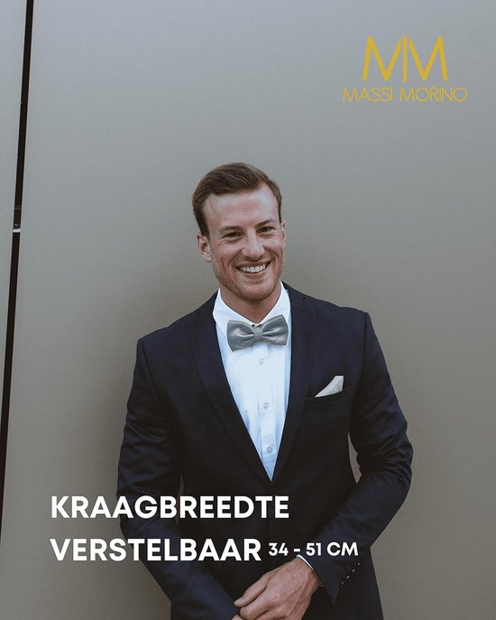 Verstelbare Vlinderdas en Pochet Set - Cadeau voor Mannen in Luxe Doos ...