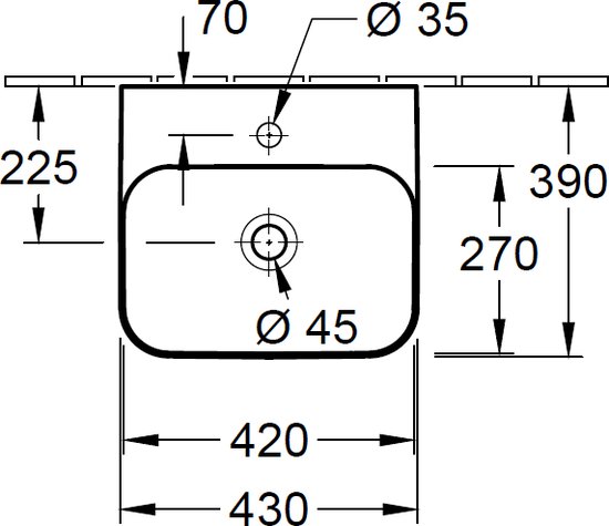 Villeroy & Boch Finion fontein 43x39 m/kraangat m/viflow gesl.plus, wit ...