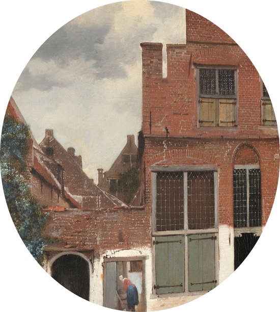 Het straatje, Johannes Vermeer - Foto op Dibond - ⌀ 80 cm | bol.com