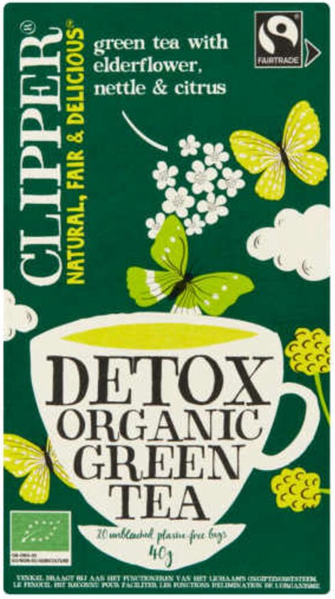 Clipper Thee Detox Green Tea - 4 x 20 stuks - Voordeelverpakking | bol