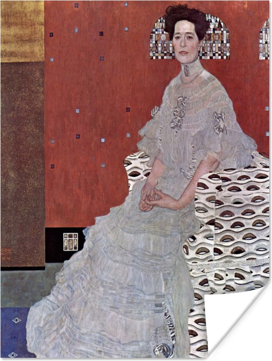 Poster Portret van Fritza Riedler - schilderij van Gustav Klimt ...