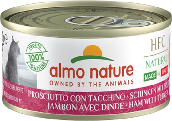 Almo Nature Natvoer voor Katten - HFC Natural - 24 x 70g - Ham met ...
