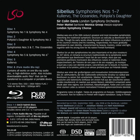 London Symphony Orchestra, Sir Colin Davis - Sibelius: Symphonies (5 CD), London... | bol