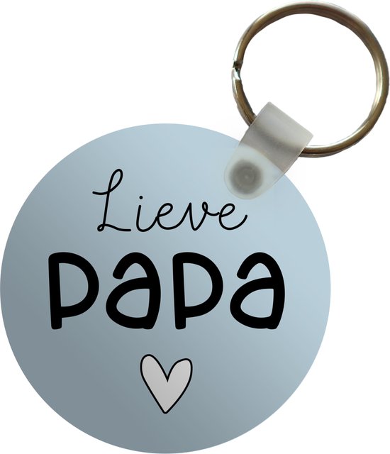 Sleutelhanger - Papa - Kado man - Blauw - Plastic - Rond ...