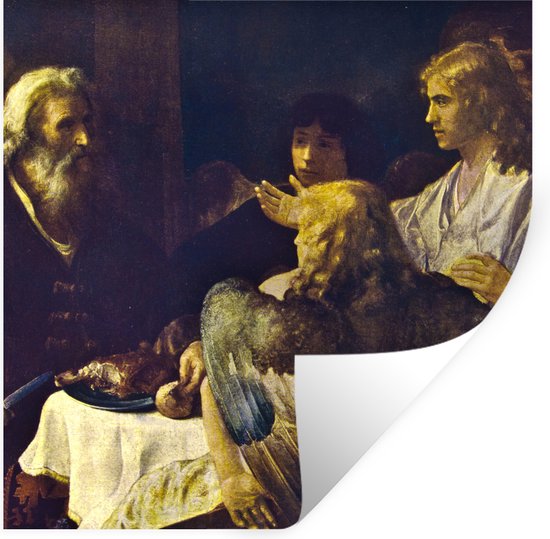 Muurstickers - Abraham en de engelen - Rembrandt van Rijn - 120x120 cm ...