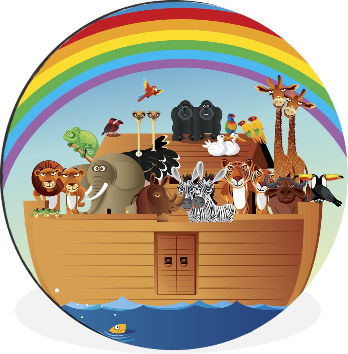 Une illustration de l' Noach de Noé sous l'arc-en-ciel Cercle mural ...