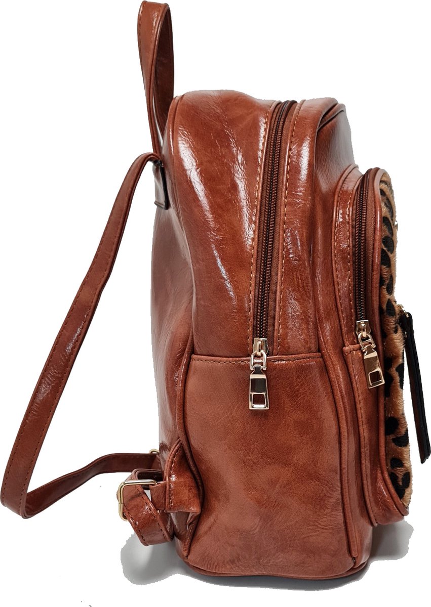 Sorprese Mini Rugzak Dames – Luipaard print bruin – Rugzak meisje ...